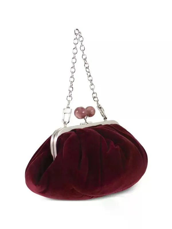 Max Mara Gathered Velvet Clutch Bag
