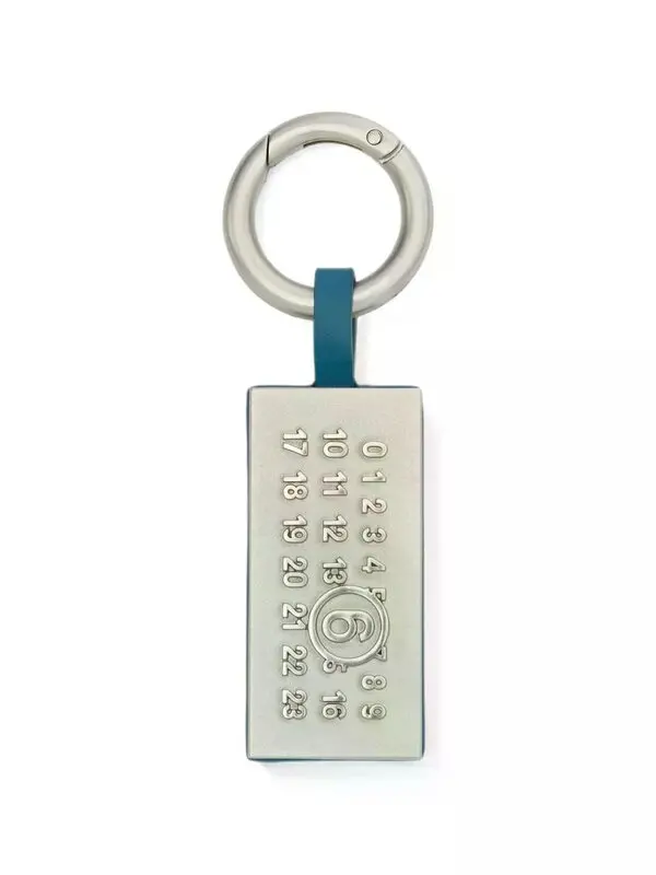 MAISON MARGIELA Numeric-plaque Bag Charm - Silver