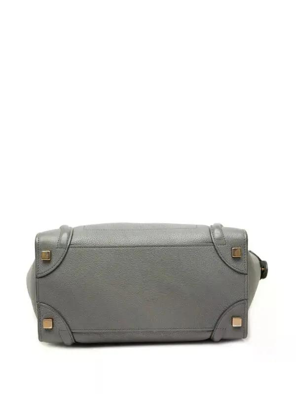 Celine Micro Calfskin Luggage Tote Handbag - Grey