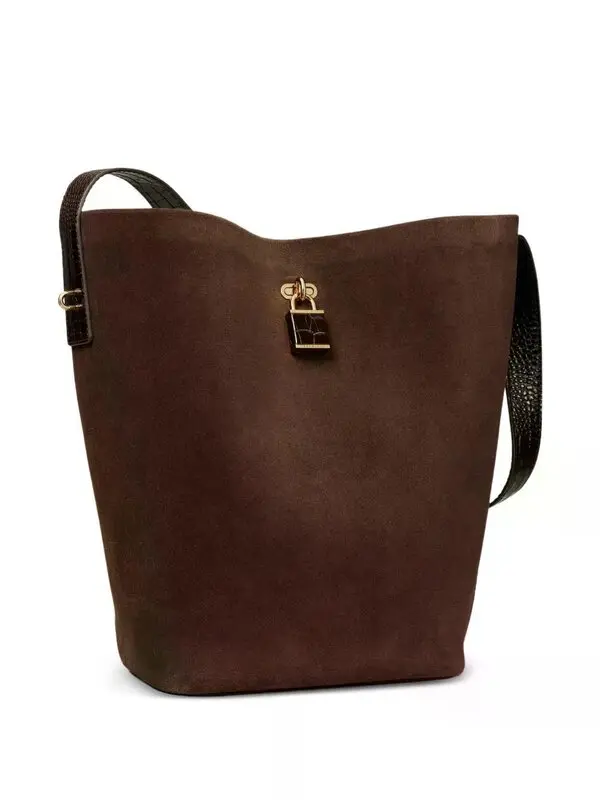 Tory Burch Lock Suede Slim Bucket Bag
