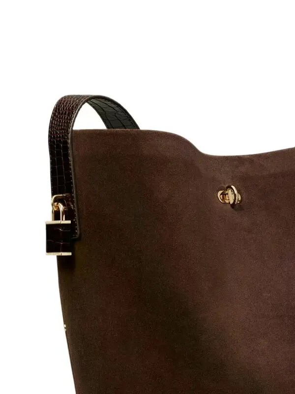 Tory Burch Lock Suede Slim Bucket Bag