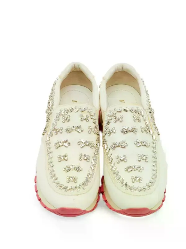 Prada Crystal-embellished Slip-on Sneakers