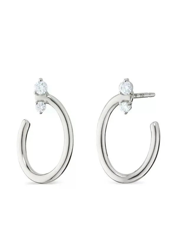 Monica Rich Kosann 18k White Gold Small Galaxy Sapphire Earrings - Silver