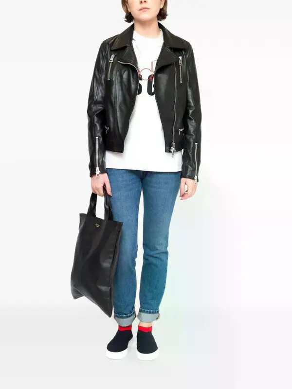 LA ROSE Logo-print Leather Tote Bag