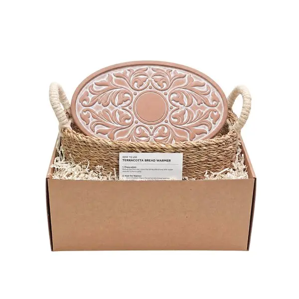 KORISSA Neutrals / Bread Warmer & Basket Vintage Vine Oval