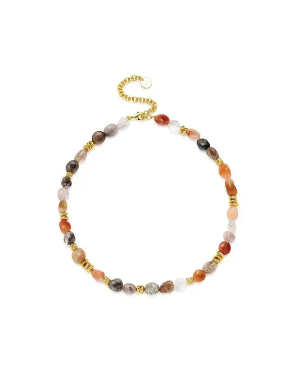 AMBER SCEATS Atrani Necklace With Mixed Rutilated Quartz - Gold