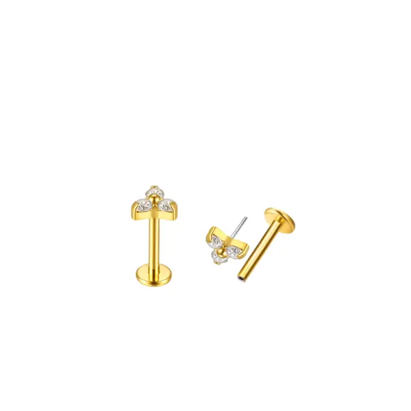 MICKEY'S GIRL Mini Lotus Flat Back Earrings - Gold