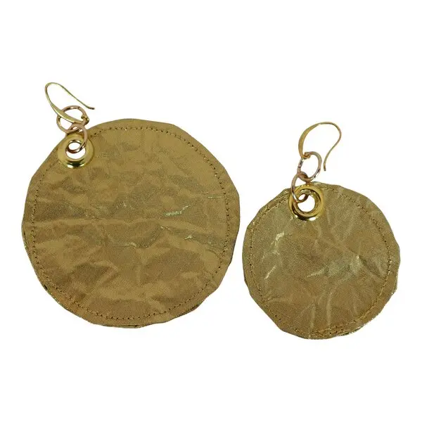 ROMER MILLINERY Metallic Silk Coin Earrings - Gold