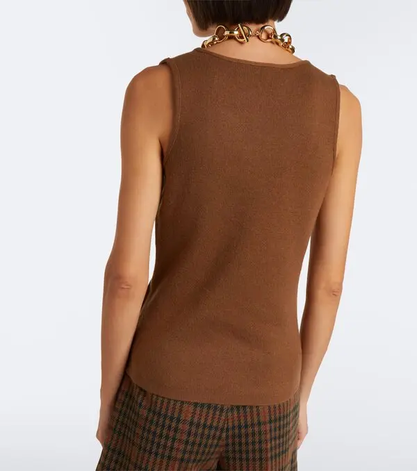 Max Mara Wool And Cashmere-paneled Suede Top