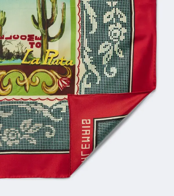 ALEMAIS Ace Printed Silk Scarf - Multicoloured