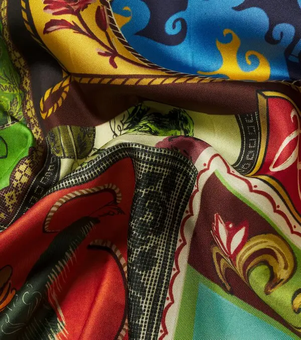 ALEMAIS Ace Printed Silk Scarf - Multicoloured