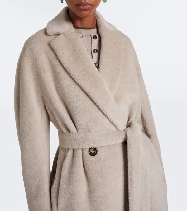Max Mara Alpaca And Wool Wrap Coat
