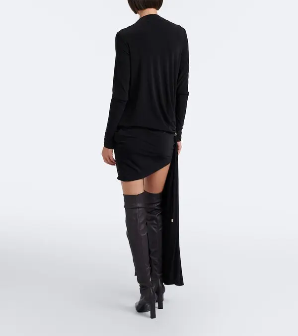 Sportmax Asymmetric Gathered Jersey Minidress