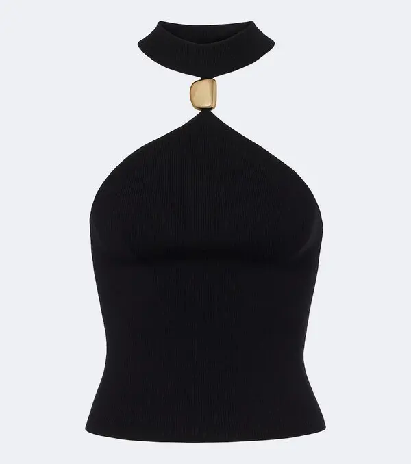 Simkhai Renlen Embellished Halterneck Wool Top
