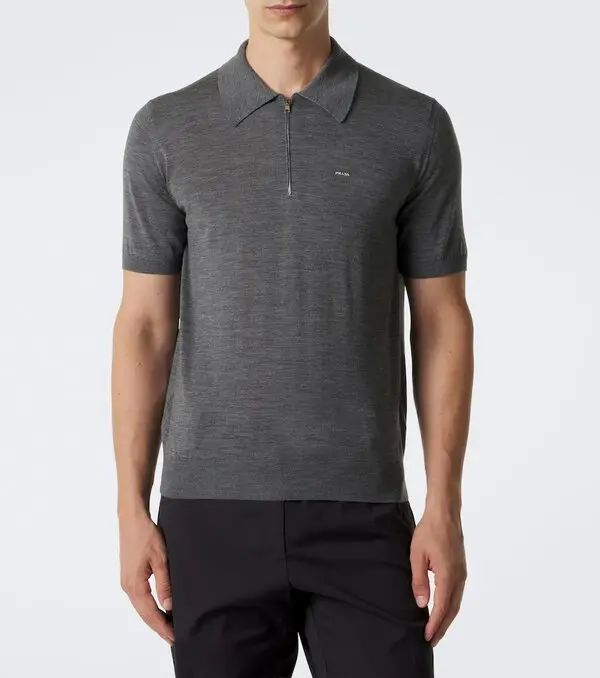 Prada Virgin Wool Polo Sweater
