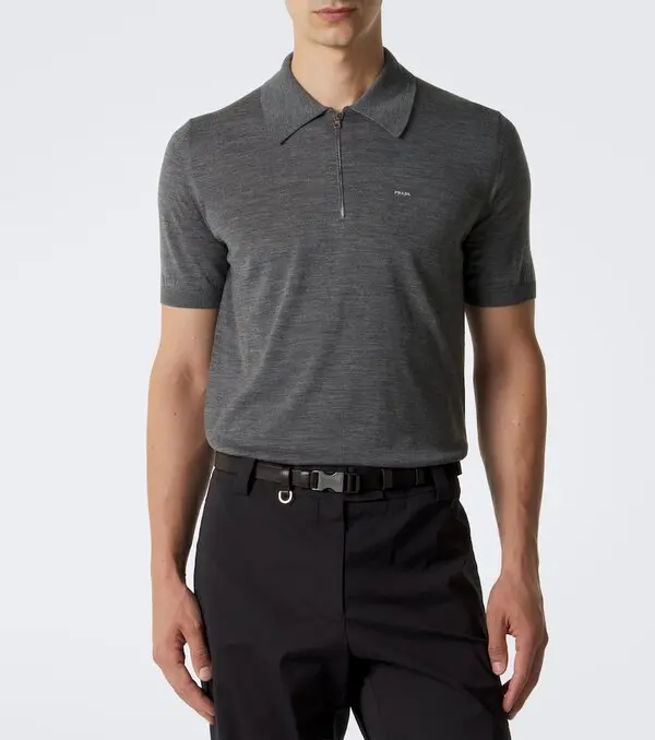 Prada Virgin Wool Polo Sweater