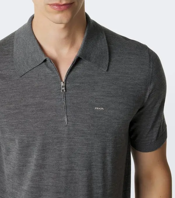 Prada Virgin Wool Polo Sweater