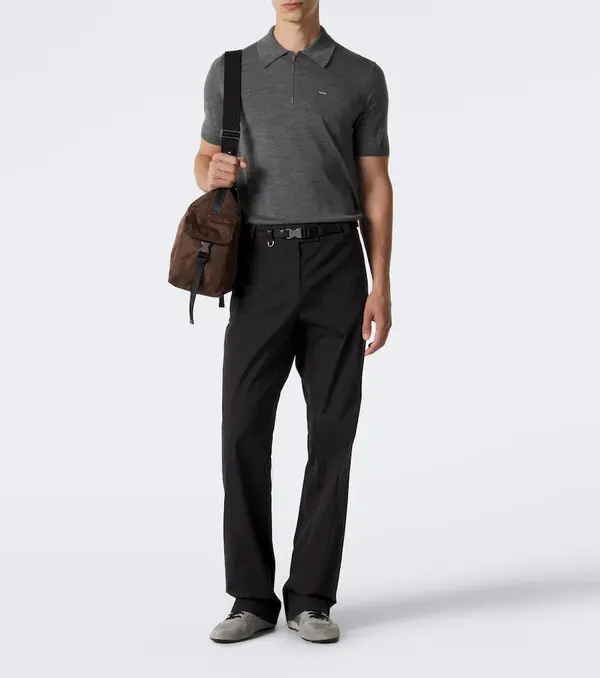 Prada Virgin Wool Polo Sweater