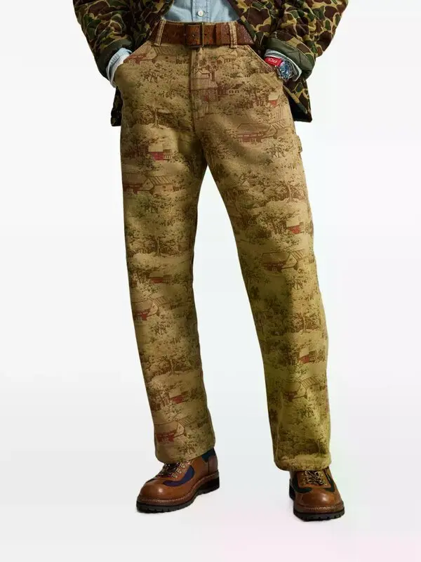 Polo Ralph Lauren Landscape-print Straight-leg Trousers