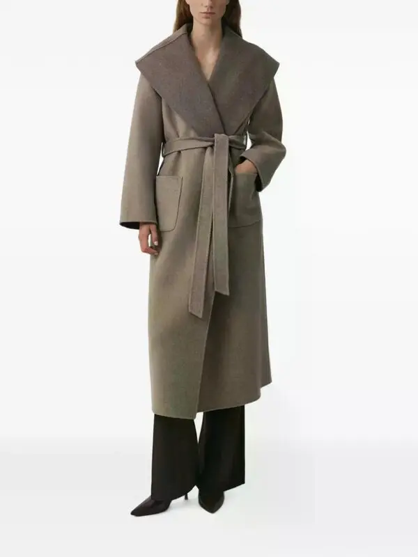 Simkhai Allura Belted Shawl-collar Coat