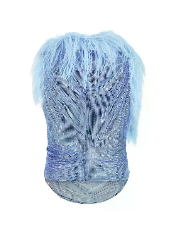 Giuseppe Di Morabito Feather-trim Rhinestone-embellished Top