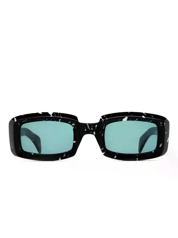 JACQUES MARIE MAGE Runaway Marble-effect Rectangle Sunglasses - Black