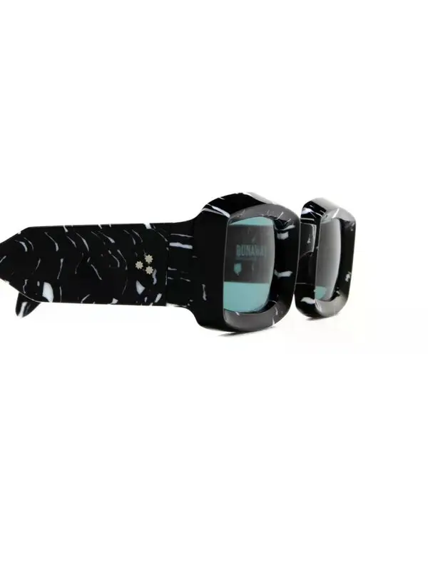 JACQUES MARIE MAGE Runaway Marble-effect Rectangle Sunglasses