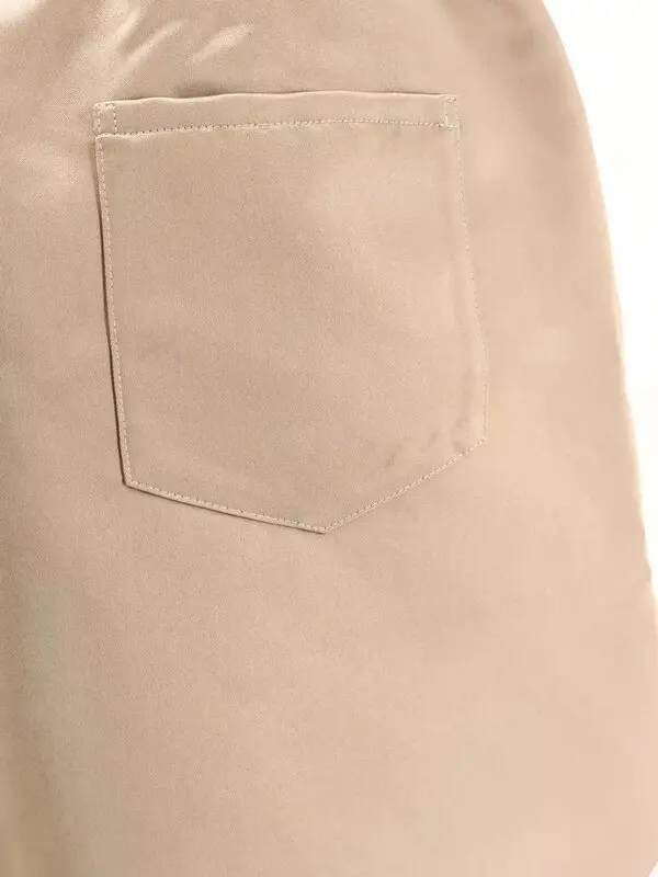 THE FRANKIE SHOP Adia Satin Boxer Shorts Beige