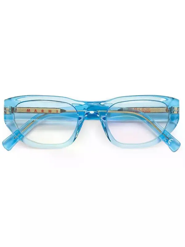 Marni Laamu Atoll Rectangle-frame Glasses - Blue