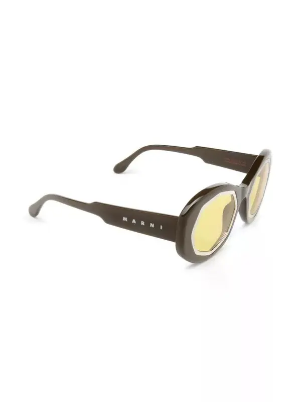 Marni Mount Bromo Geometric-frame Sunglasses - Brown