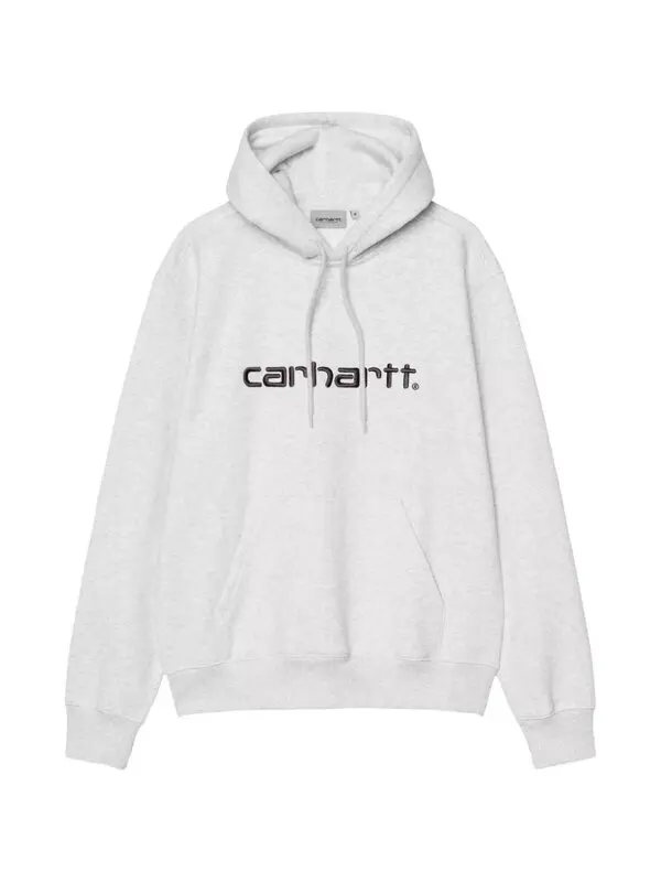 Carhartt Work In Progress Logo Cotton Hoodie - Grey