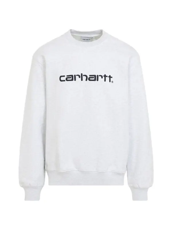 Carhartt Work In Progress Logo Cotton Sweatshirt - Grey