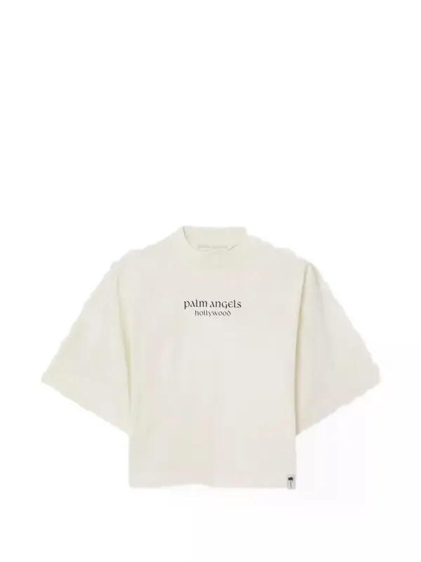 Palm Angels Logo-print Boxy T-shirt - Neutrals