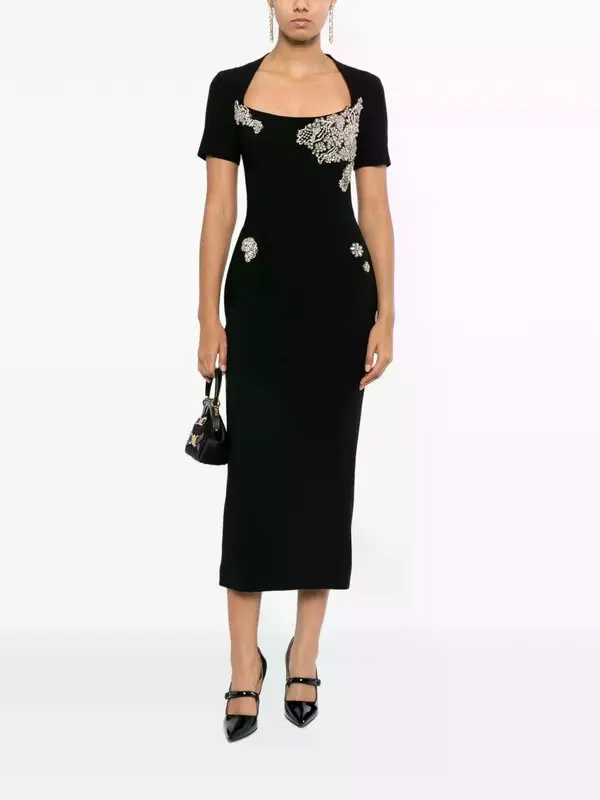 Zuhair Murad Crystal-embellished Portrait-neck Dress
