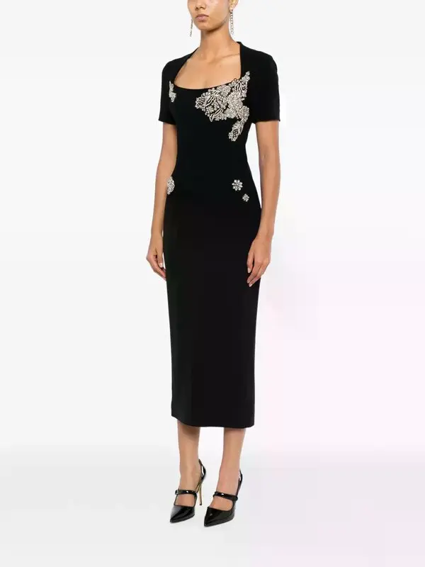 Zuhair Murad Crystal-embellished Portrait-neck Dress