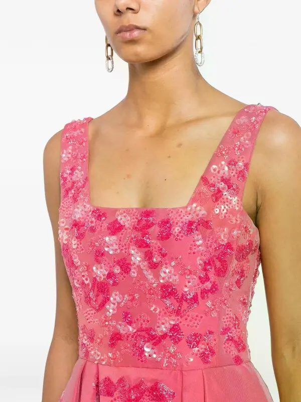 Zuhair Murad Beaded Floral-appliqué Dress