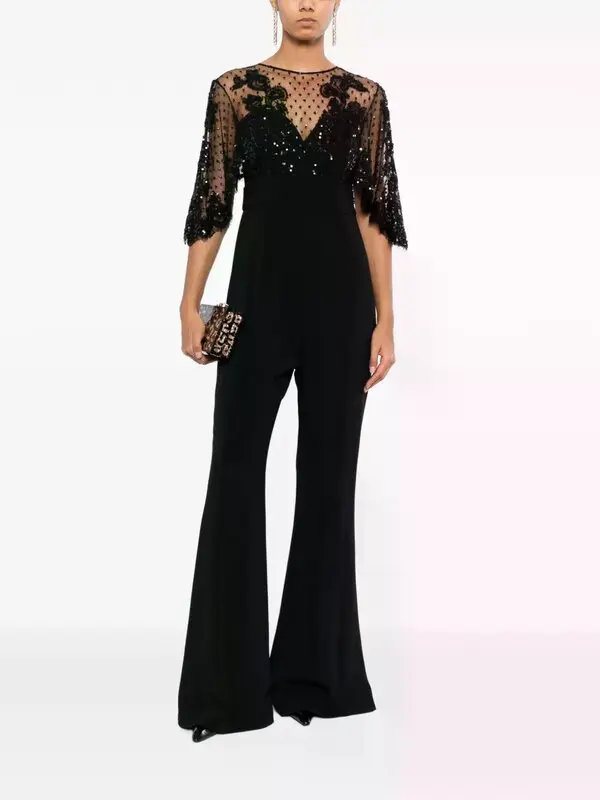 Zuhair Murad Lace-cape Embellished Jumpsuit
