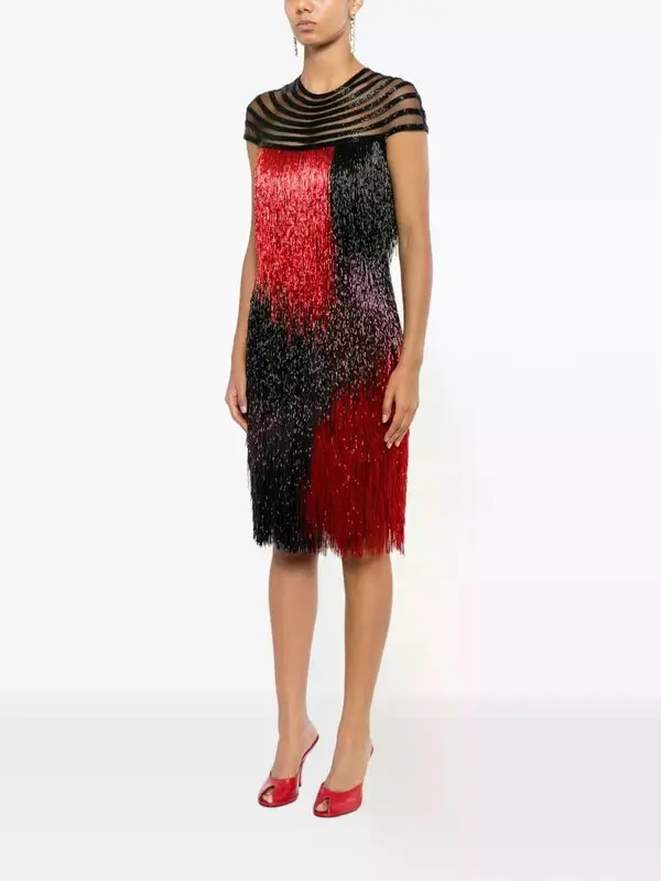 Naeem Khan Layered Fringe Dress