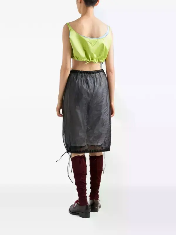 Prada Embroidered Organdy Midi-skirt