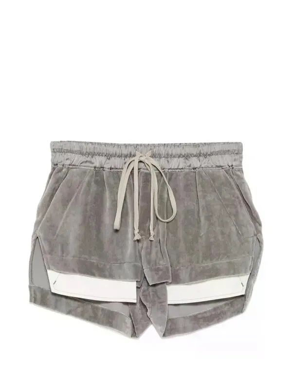 Rick Owens Velvet Layered Shorts - Grey