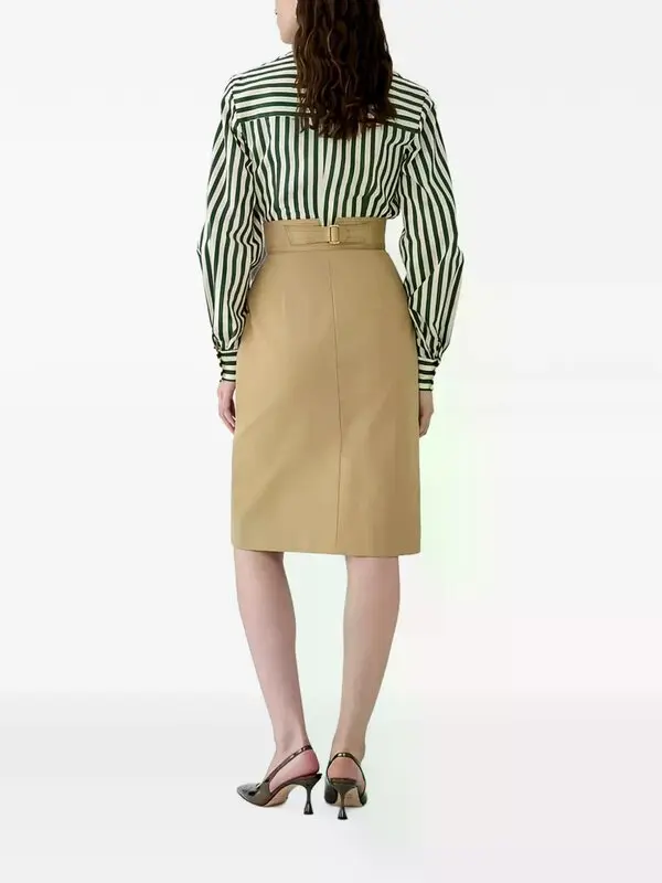Carolina Herrera Belted Front-slit High-waisted Midi Skirt
