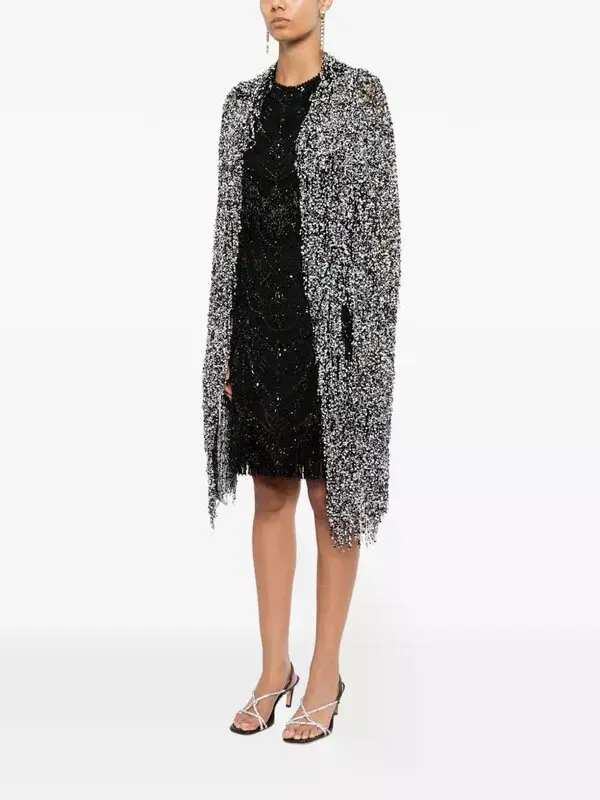 Naeem Khan Sequin-embellished Fringed Cape