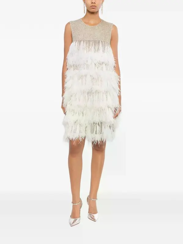 Naeem Khan Feather-trim Dress