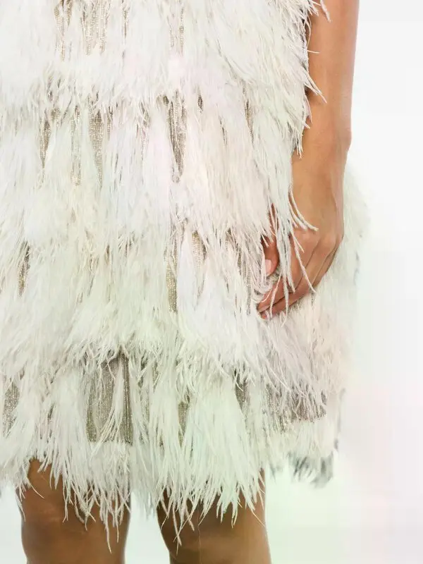 Naeem Khan Feather-trim Dress