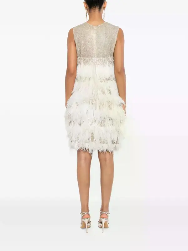 Naeem Khan Feather-trim Dress