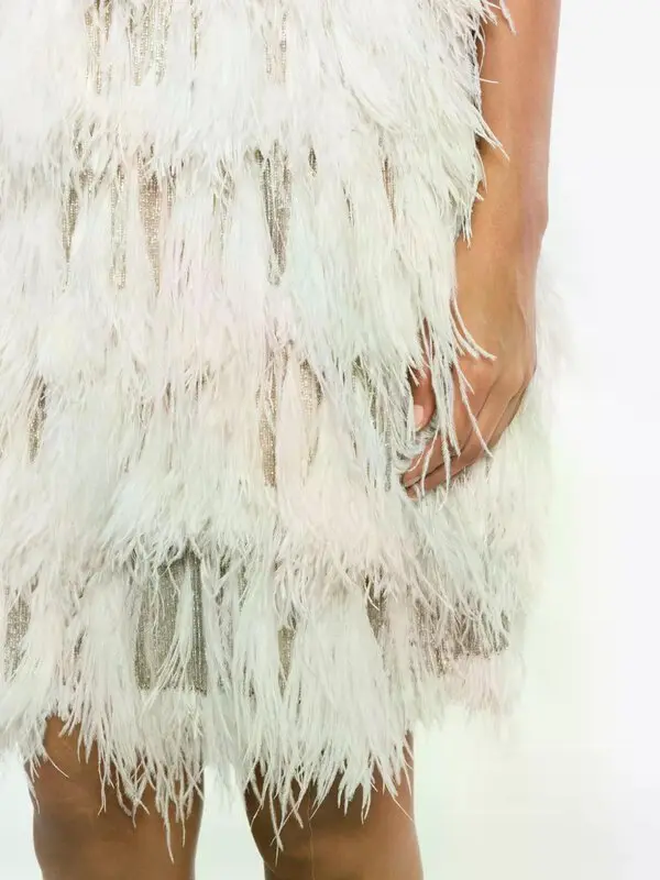 Naeem Khan Feather-trim Dress