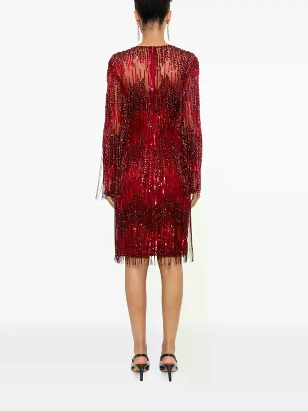 Naeem Khan Beaded-fringe Dress