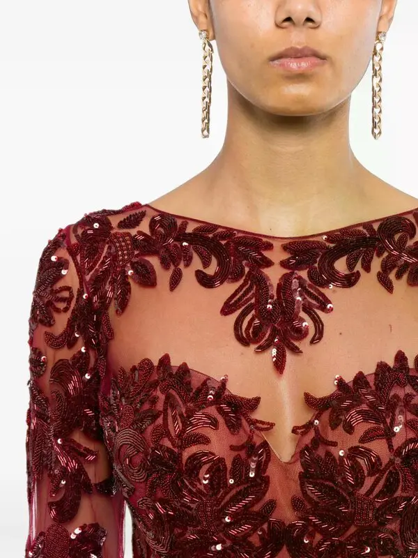 Zuhair Murad Beaded Lace Fishtail Gown