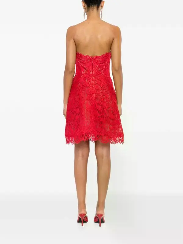 Monique Lhuillier Strapless Lace-embroidered Dress
