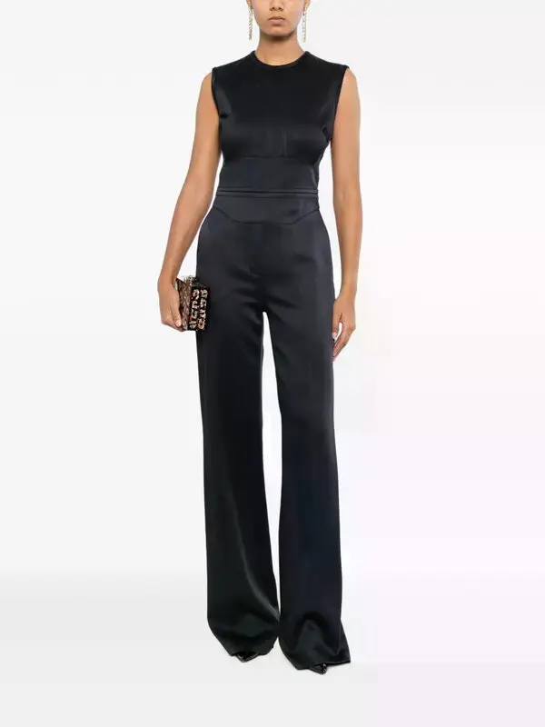Elie Saab Satin-finish Sleeveless Jumpsuit